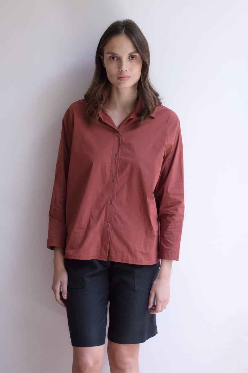 RED LOAM Brown Cotton Buttoned Shirt – SHIRUETTO